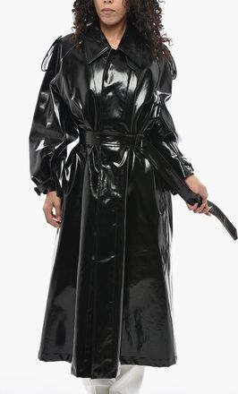 Saint Laurent Trenchcoat aus beschichtetem Baumwollstoff mit G&uuml;rtel Saint Laurent