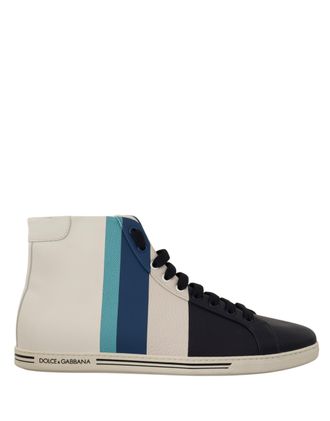 Dolce & Gabbana Mens Multicolor Leather Mid Top Sneakers Shoes