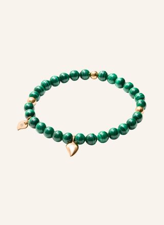 Tamara Comolli Tamara Comolli Armband Bracelet India Malachite With Golden Beads, One Row 18k Ros&eacute;gold rosegold