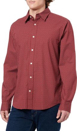 GANT Herren REG Micro Print Shirt Hemd, Rot, L