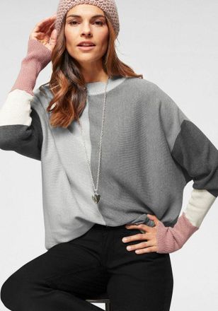 Boysen's Rundhalspullover mit modischem Pastel-Colorblocking