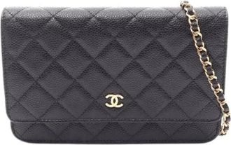 Chanel Pre-owned Sac bandouli&egrave;re Matelass&eacute; en cuir grain&eacute; - Femme - Pre-owned - Noir - Taille: ONE Size