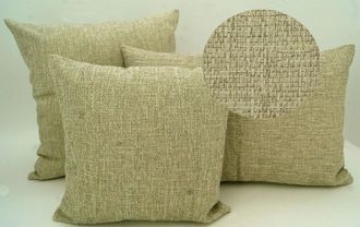 Heimtexland edle Kissenh&uuml;lle meliert mit Struktur in hochwertiger Boucl&eacute; Leinen-Optik mit Rei&szlig;verschlu&szlig; - in Natur-beige 40x40 cm - Kissen Typ314