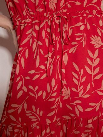 Apricot Minikleid Silhouette Leaf Mini-Kleid mit Kordelzug