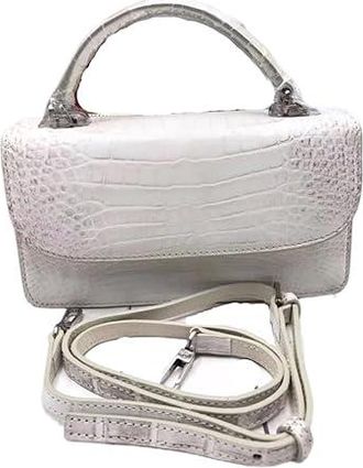 Generic Sac &agrave; main en cuir v&eacute;ritable crocodile v&eacute;ritable pour femme chic, ivoire, 22cm(Length) x 12cm(Height) x 8cm(Deep)