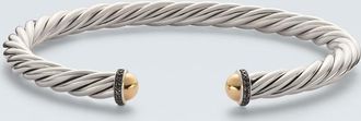 David Yurman Bracelet Cable en argent sterling et or 14 ct et diamants