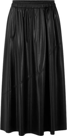 Marc Cain Femme, Jupes, Noir, Taille: 42 FR Jupe midi aspect cuir