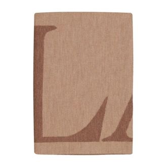 Lanvin Beiger Wollschal mit Camel-Logo-Print - - Accessories - Damen - Braun - ONE SIZE