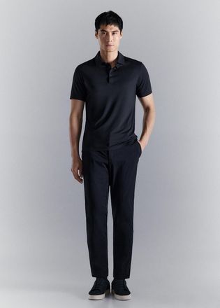 Mango Polo comfort extensible &agrave; boutons bleu marine - Homme - XXL - MANGO MAN