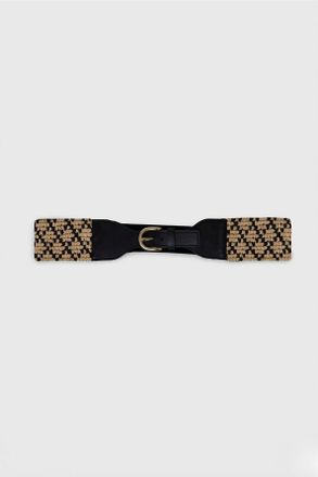 Gerard Darel Ceinture corset en raphia et cuir - TYRA - Noir