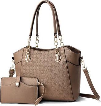 Nicole & Doris Sac a Main et Portefeuille Femme Sac Fourre Tout Moyen Cuir PU Sac &agrave; Main Bandouli&egrave;re Ensemble Sac D&eacute;paule pour Travail Shopping Voyage Kaki