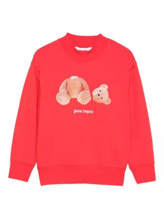 Palm Angels Logo Cotton Jersey Sweatshirt - Red