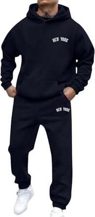 Generic Surv&ecirc;tement pour homme - 2 pi&egrave;ces - En coton - Surv&ecirc;tement de sport baggy confortable - Chaud - Sweat &agrave; capuche et pantalon de jogging - Surv&ecirc;tement d