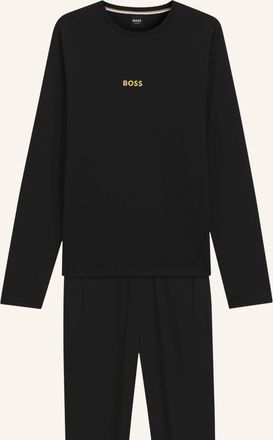 HUGO BOSS Pyjama-Set Xmas Long Set Regular Fit schwarz