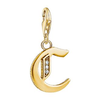 Thomas Sabo Thomas Sabo Charms mit Carriern Charm-Anh&auml;nger Buchstabe C gold 1609-414-39 - - Accessories - Damen - Grau - ONE SIZE