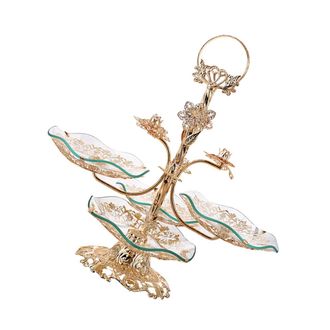 UPKOCH Mehrschichtige Glas Obst Etagere Retro Design Multifunktionale Dessert Candy Plate Elegantes Haushalts Storage Rack F&uuml;r Wohnzimmer Hotel Partys Und Ge