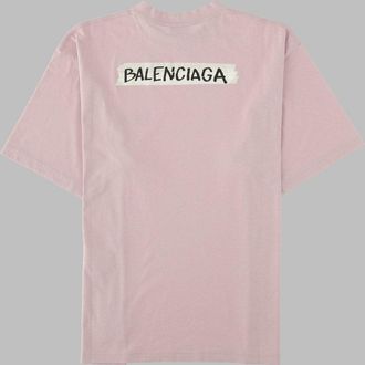 Balenciaga Logo-Embroidered T-Shirt - Pink