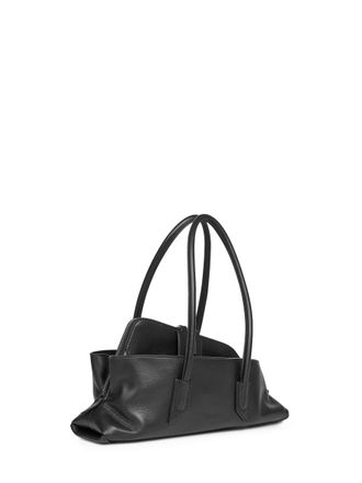 The Attico Womens Top Handle Bag La Passeggiata Small Black Alligator Leather Handbags Hand