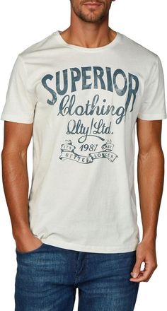 Riverso Tshirt Herren Baumwolle Regular Fit RIVLeon Rundhals Kurzarm Sommer Tee Shirt Print, Gr&ouml;&szlig;e:5XL, Farbe:Wei&szlig; (BJD)