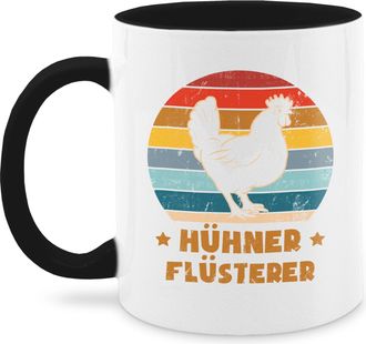 Shirtracer Tasse Tassen 325ml - Statement - Hühner Flüsterer Vintage - 325 ml - Schwarz - mit hühnern kaffetassen sprüche statements huhn haferl statement-tasse 