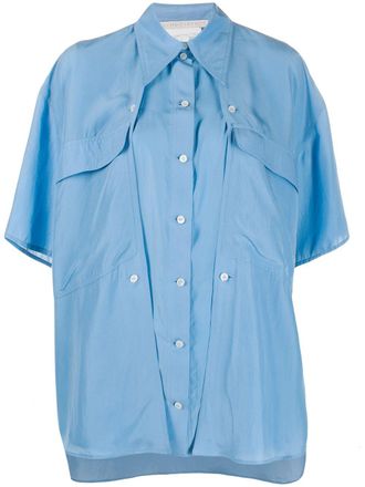 Stella McCartney chemise oversize &agrave; boutons d&eacute;coratifs - Bleu
