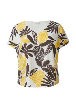 s.Oliver Muskelshirt T-Shirt T-Shirt im Fabricmix mit Leinenanteil