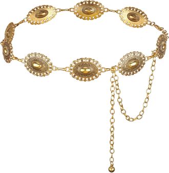 Dreshow Western Metall Concho G&uuml;rtel f&uuml;r Damen Cowgirl Boho Concho G&uuml;rtel Verstellbare Gold Vintage Taillenkette f&uuml;r Damen f&uuml;r Kleider Jeans Country Konzerte