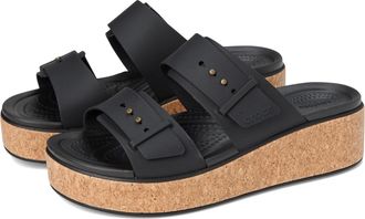 Crocs Herren Brooklyn Cork Buckle Sandalen, Black, 38/39 EU