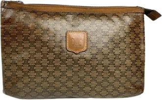 Celine Pre-owned Triomphe Vintage Clutch - Femme - Pre-owned - Brun - Taille: ONE Size