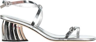 Farm Rio GOLD MONSTERA HEEL SCALOP SANDAL