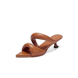 JW PEI Sara Sandales à Talons Mule pour Femme - Marron Caramel