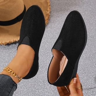 Generic Chaussures compens&eacute;es pour femme - Confortables - Couleur unie - &Eacute;l&eacute;gantes - Respirantes - Classiques - L&eacute;g&egrave;res - D&eacute;contract&eacute;es - Chaussures &agrave; enfiler