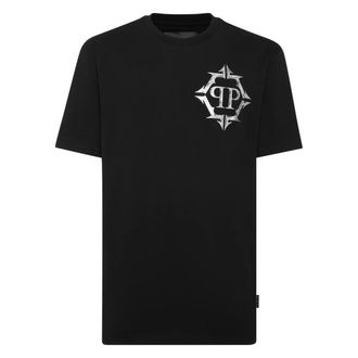 Philipp Plein Homme, Tops, Noir, Taille: S T-shirt Round Neck SS Chrome
