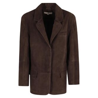 Remain Kaffee Wildleder Oversized Blazer - - Jackets - Damen - Braun - XS
