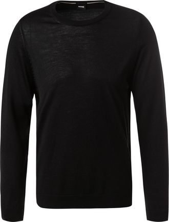 HUGO BOSS Herren Pullover schwarz unifarben