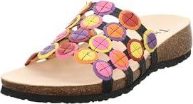 Think Damen Julia chromfrei gegerbte nachhaltige Pantolette, Schwarz/Kombi 0020