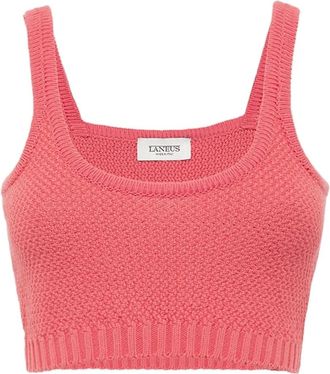 Laneus Femme, Tops, Rose, Taille: 36 FR Knit Crop Top