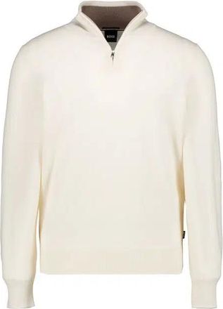 HUGO BOSS Herren Pullover wei&szlig; unifarben