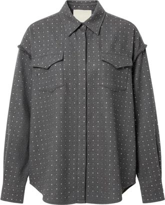 A Paper Kid Homme, Chemises, Gris, Taille: S Wool Pinstripe Shirt