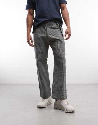 Gramicci gerade geschnittene Hose mit Dobby-Karomuster in Stone-Neutral
