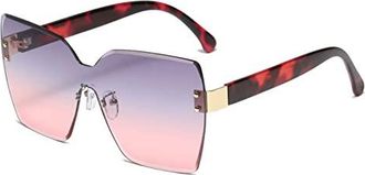 Generic Lunettes de soleil sans monture à large monture pour hommes et femmes, lunettes de fête en plein air pour célébrités Internet (couleur : D, taille : m