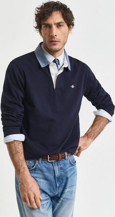 GANT Langarm-Poloshirt REG CHAMBRAY HEAVY RUGGER