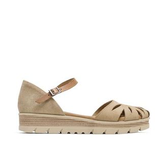 Porronet Sandales compens&eacute;es en cro&ucirc;te de cuir Sable Tamara, sable taupe, 40 EU