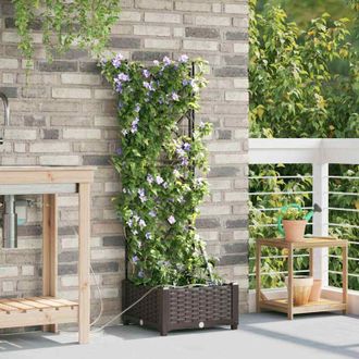 vidaXL Pots de jardin Marron 40 x 40 x 126 cm Acier Vidaxl