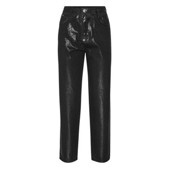 Philipp Plein Femme, Jeans, Noir, Taille: W29 Pantalon en denim enduit Coupe Mom