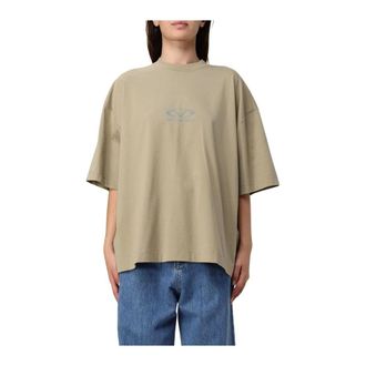 VETEMENTS L&auml;ssiges T-Shirt mit Rundhalsausschnitt - - Tops - Damen - Beige - M