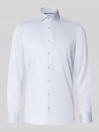 Olymp Level 5 Slim Fit Business-Hemd in unifarbenem Design mit Kentkragen