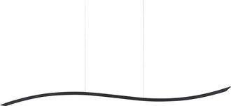 Beliani Lampe Pendante Moderne à led Intégrée Abat-jour Ondulé Métal Noir Calao