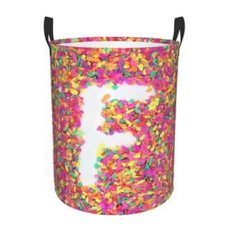 Generic Bunter Steinbuchstabe F W&auml;schekorb Rund W&auml;schek&ouml;rbe Mit Henkel W&auml;scheeimer F&uuml;r Kuscheltier Lagerung Decken