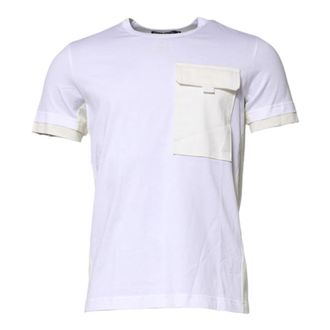Dolce & Gabbana Wei&szlig;es Baumwolltaschen T-Shirt - - Tops - Herren - Wei&szlig; - M